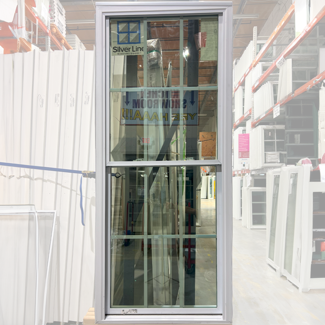 32x74 DOUBLE HUNG WHITE REPLACEMENT WITH GRIDS VINYL WINDOW - Builders ...