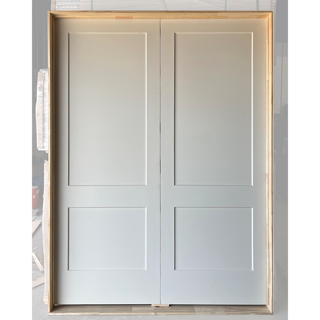 72x96 DOUBLE HOLLOW CORE 2 PANEL SHAKER DOOR - Builders Surplus Yeehaa